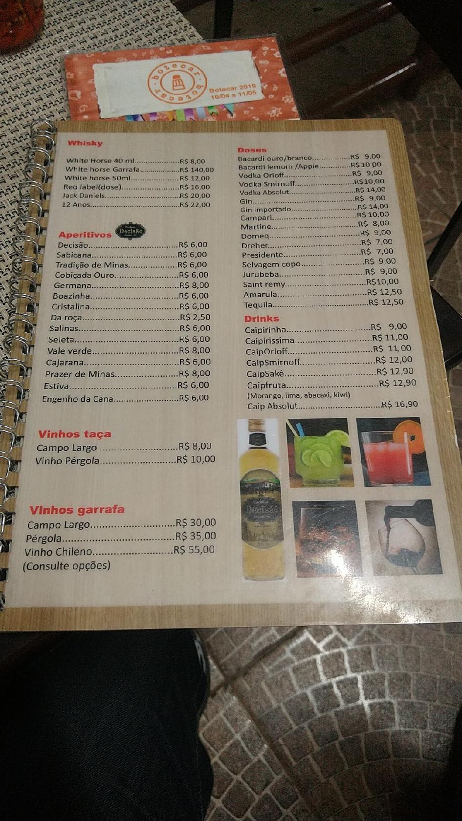 Menu em Bar do Zezé, Belo Horizonte, Rua Pinheiro Chagas