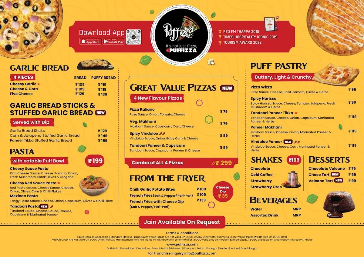 Menu at Puffizza Palanpur, Palanpur