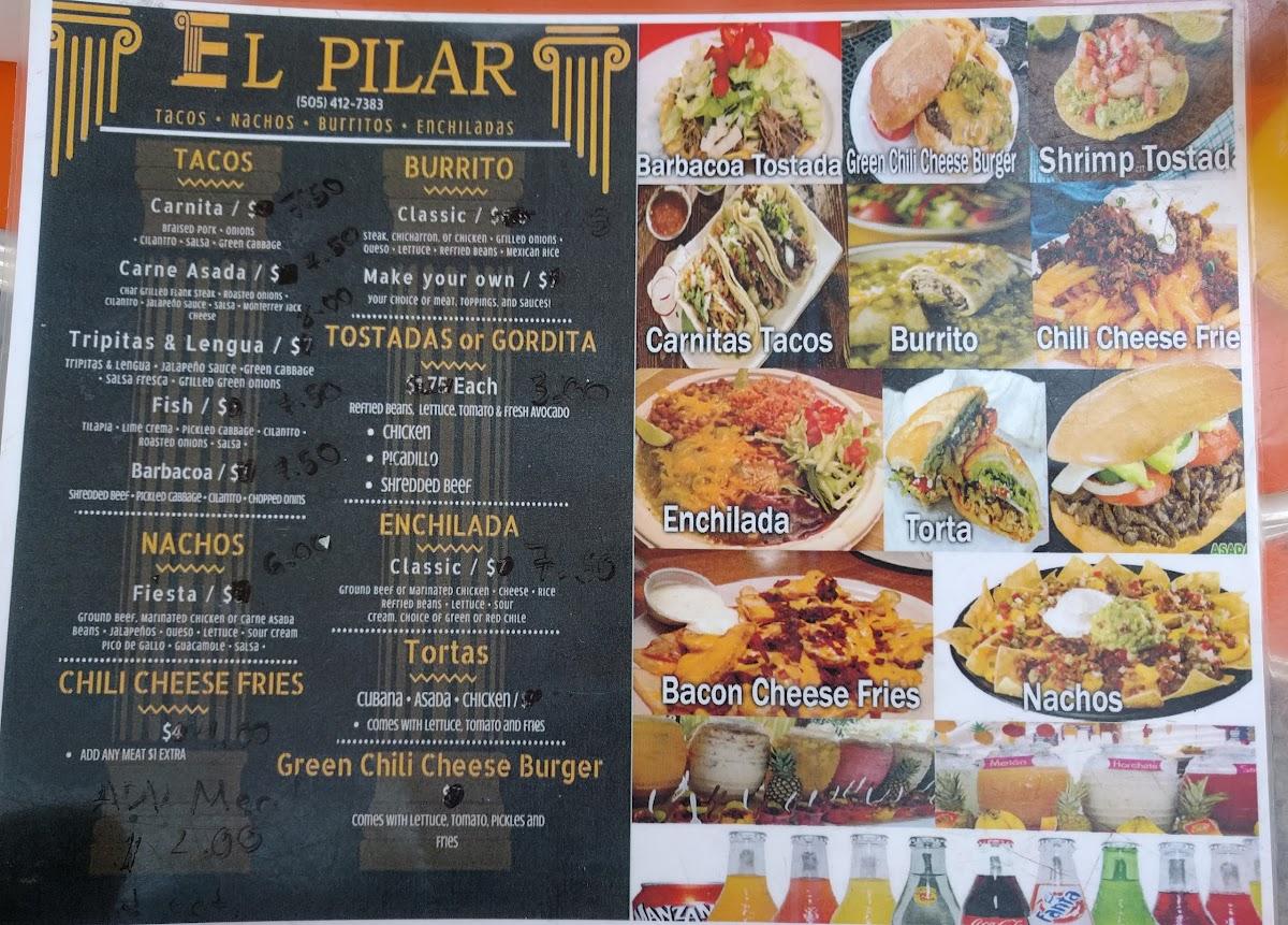 Menu at El Pilar Food Truck restaurant, Española