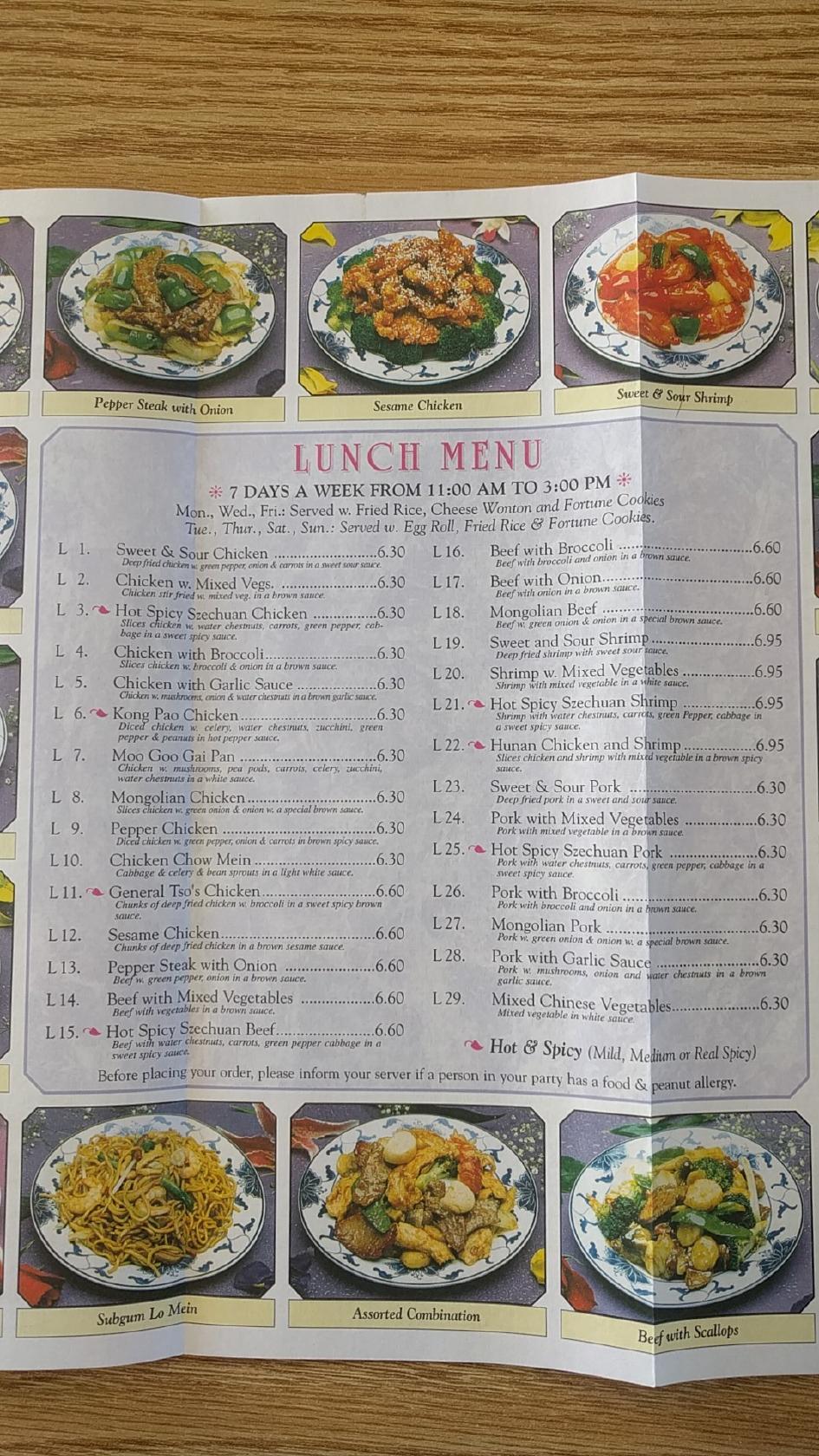 Menu at Panda Inn restaurant, Siren, WI-35