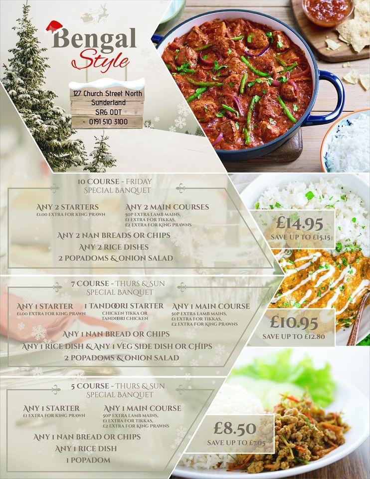Menu at Bengal Style fast food, Sunderland, 127 Church St N