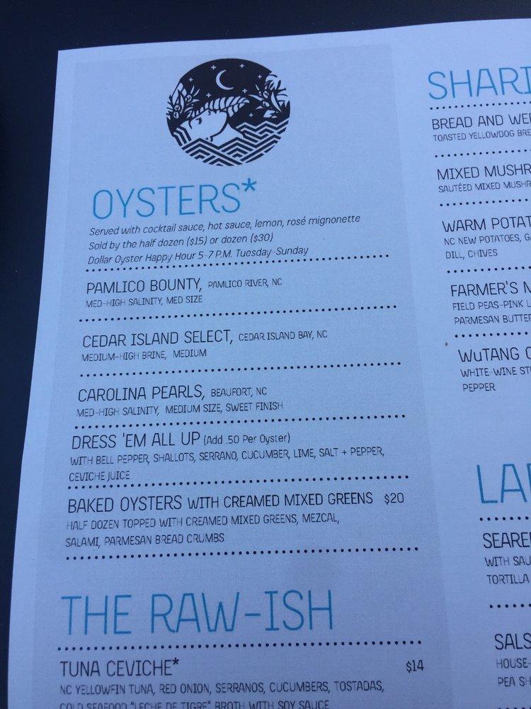 Menu at Cortez Seafood and Cocktail pub & bar, Raleigh