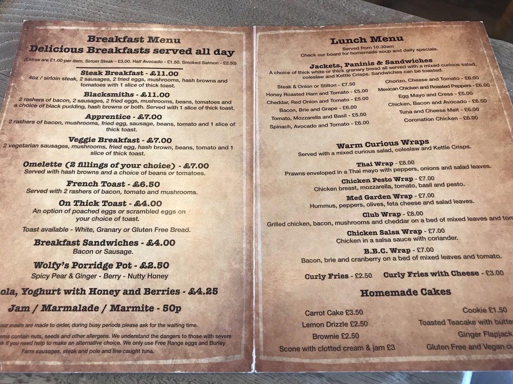 Menu at Curious Cafe & Bistro, Cheltenham