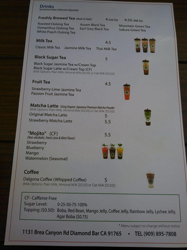 Menu at Gingko Katsu & Tea House restaurant, Diamond Bar
