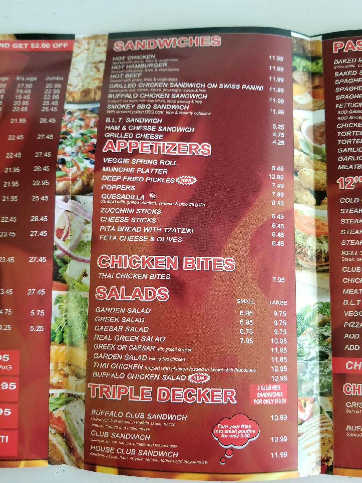 Menu at Kell's Kitchenn restaurant, Cornwall