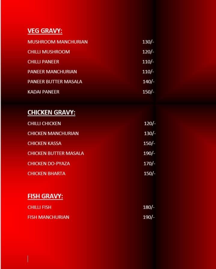 Menu at New Raj Cabin, Kolkata