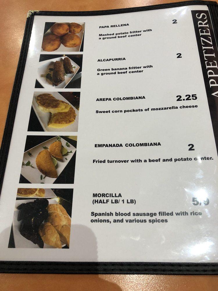 Menu at Tania's Latin American Restaurant, East Chicago