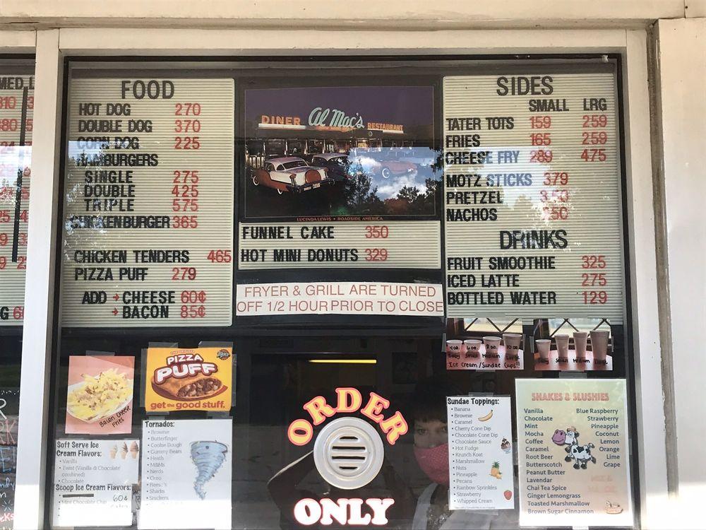 Menu at Tom's Straw Hat, Twin Lakes