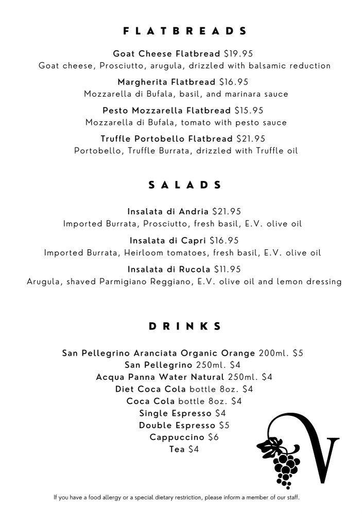 Menu at Vinoteca pub & bar, East Rutherford