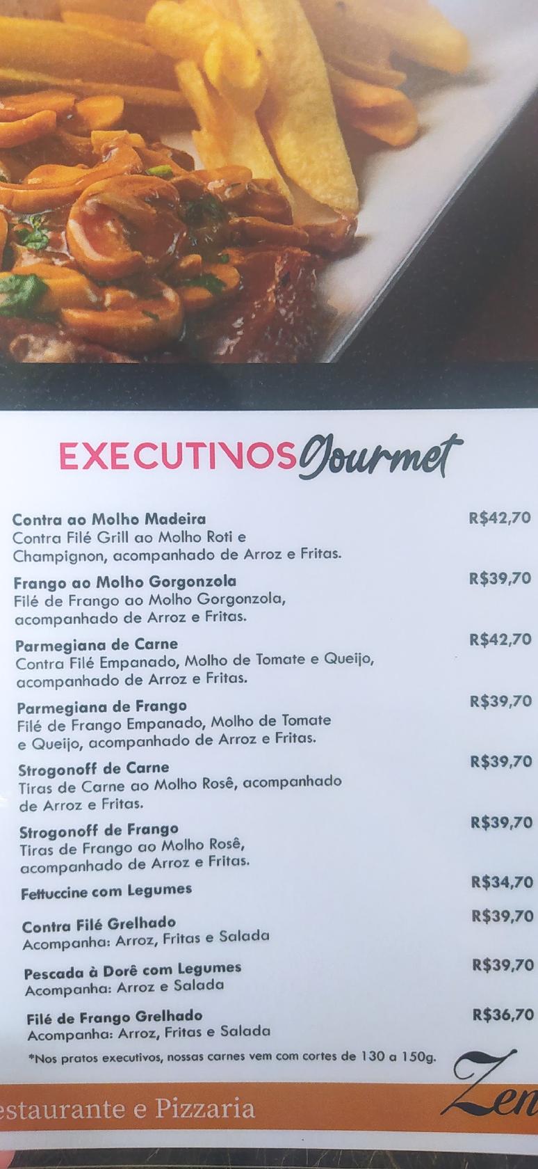Menu em Zenith Gourmet restaurante, Ubatuba