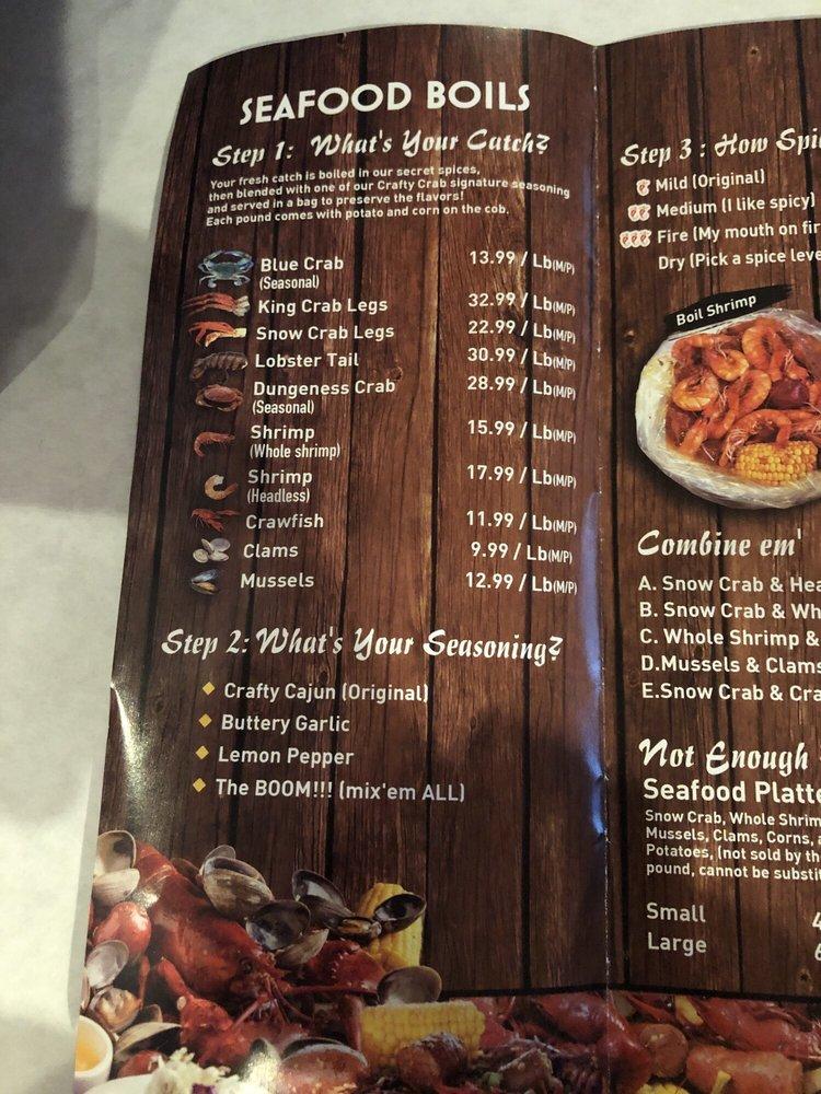 Menu at Crafty Crab Brandon restaurant, Brandon