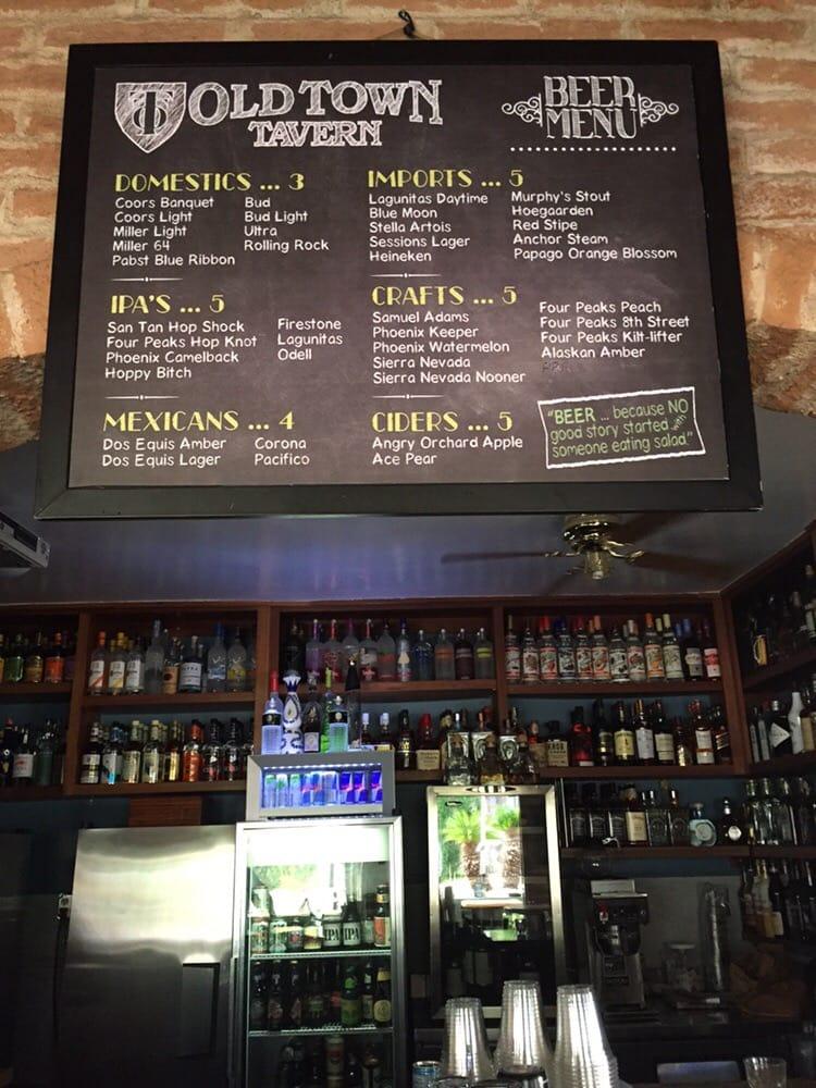 Menu at Old Town Tavern pub & bar, Scottsdale