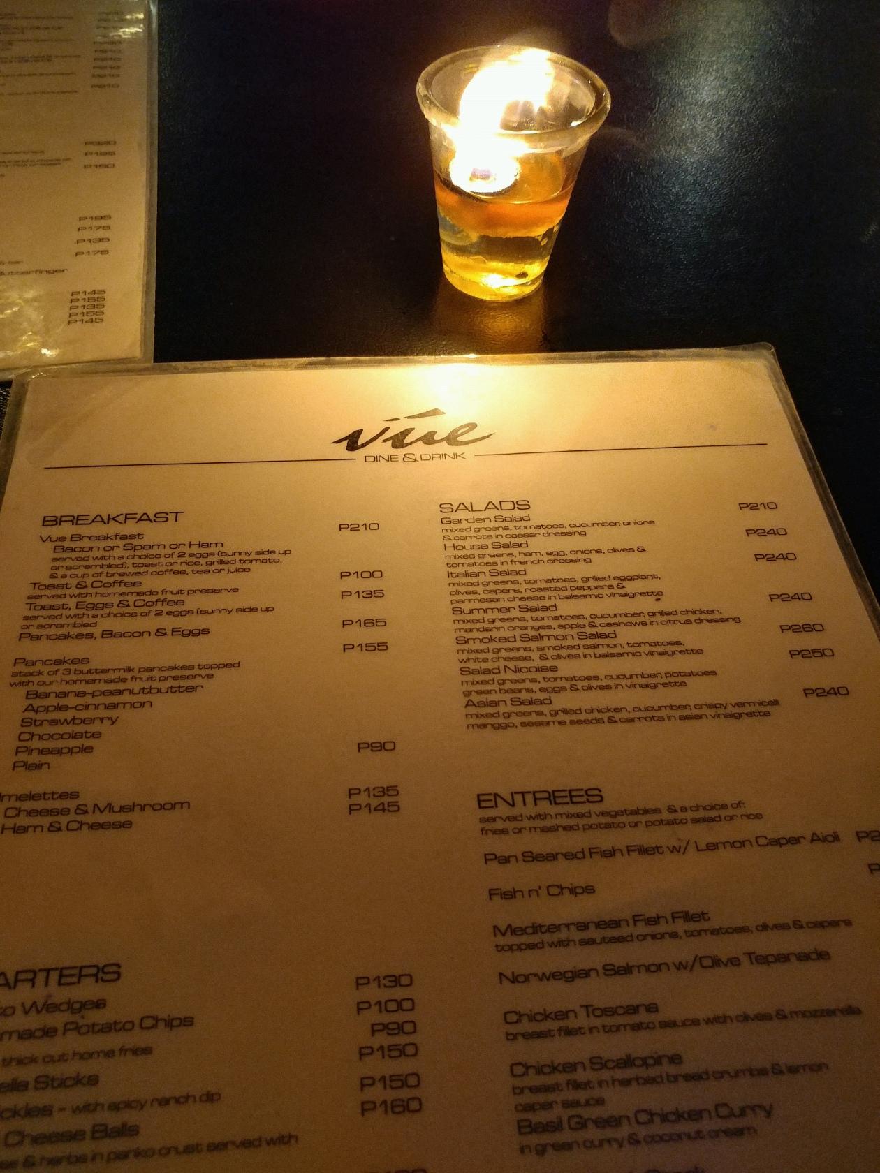 Menu at Vue Dine & Drink restaurant, Lapu-Lapu City, 8XHG+CQ8