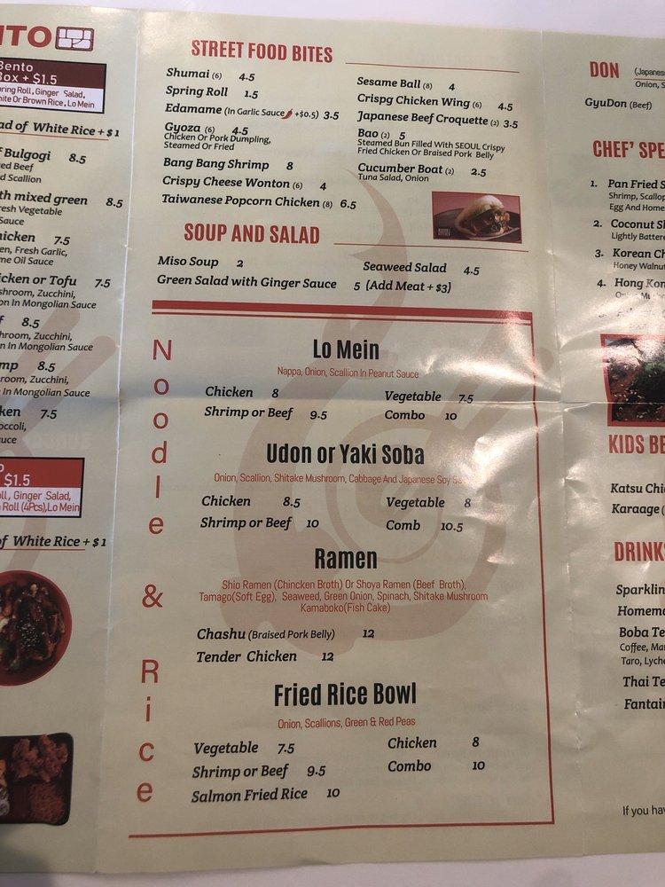 Menu at Bento house restaurant, Port Charlotte
