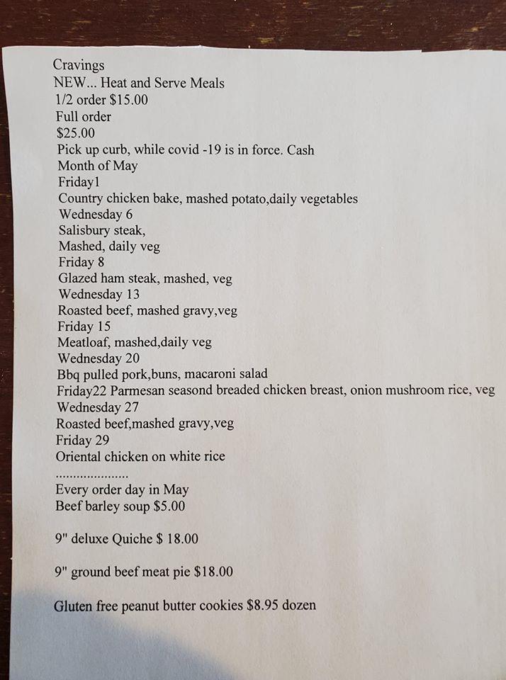 Menu at Cravings Restaurant, Springfield