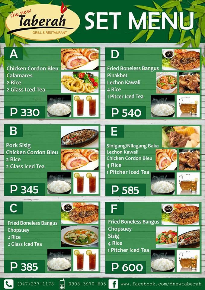Menu at Dnewtaberah restaurant, City of Balanga