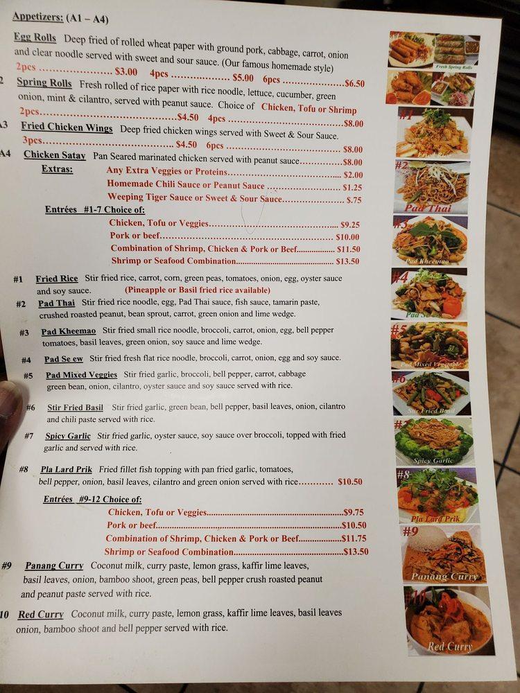 Menu at Four J's (Lao/Thai Dine-In From Togo Boxes or Takeout ...