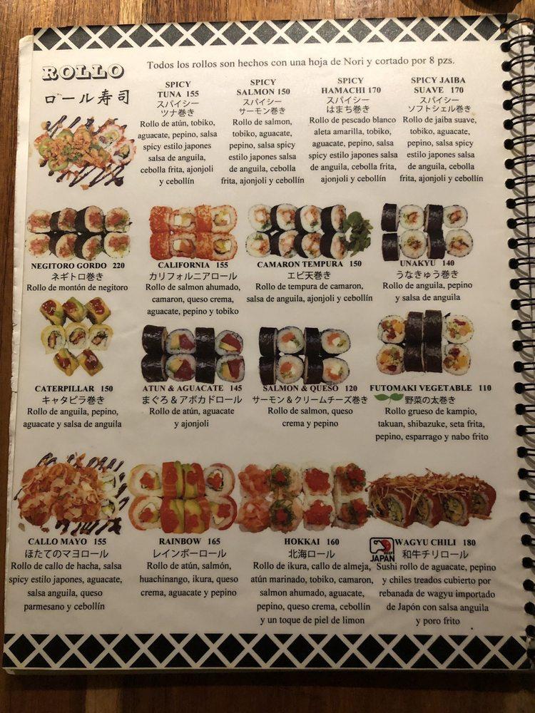 Carta del restaurante Izakaya Kura, Ciudad López Mateos