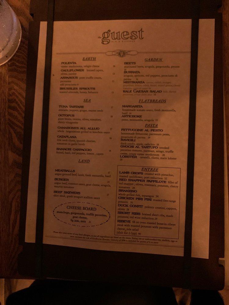 Menu at The Guest Kosher Restaurant, North Miami Beach