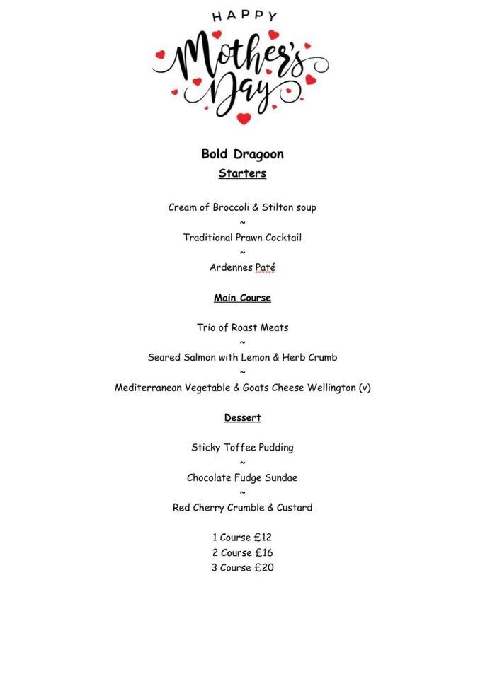 Menu at The Bold Dragoon and Restaurant 48, Northampton