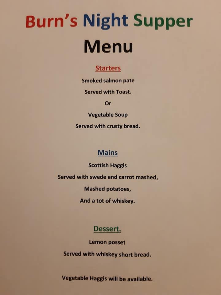 Carta del pub y bar The Bell, Winsham