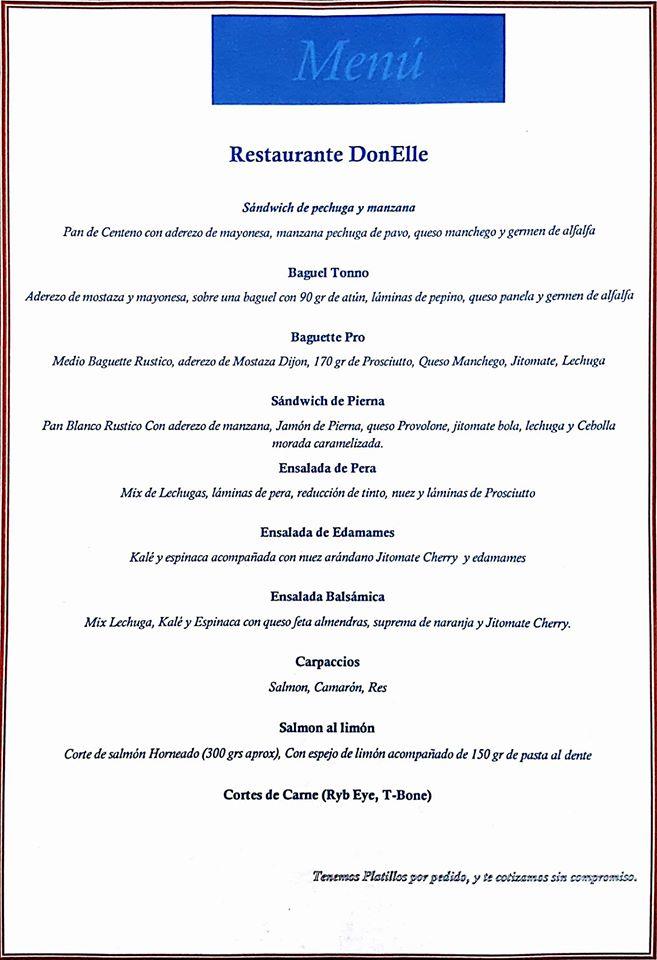 Menu at restaurant bar don fili, Cuautla