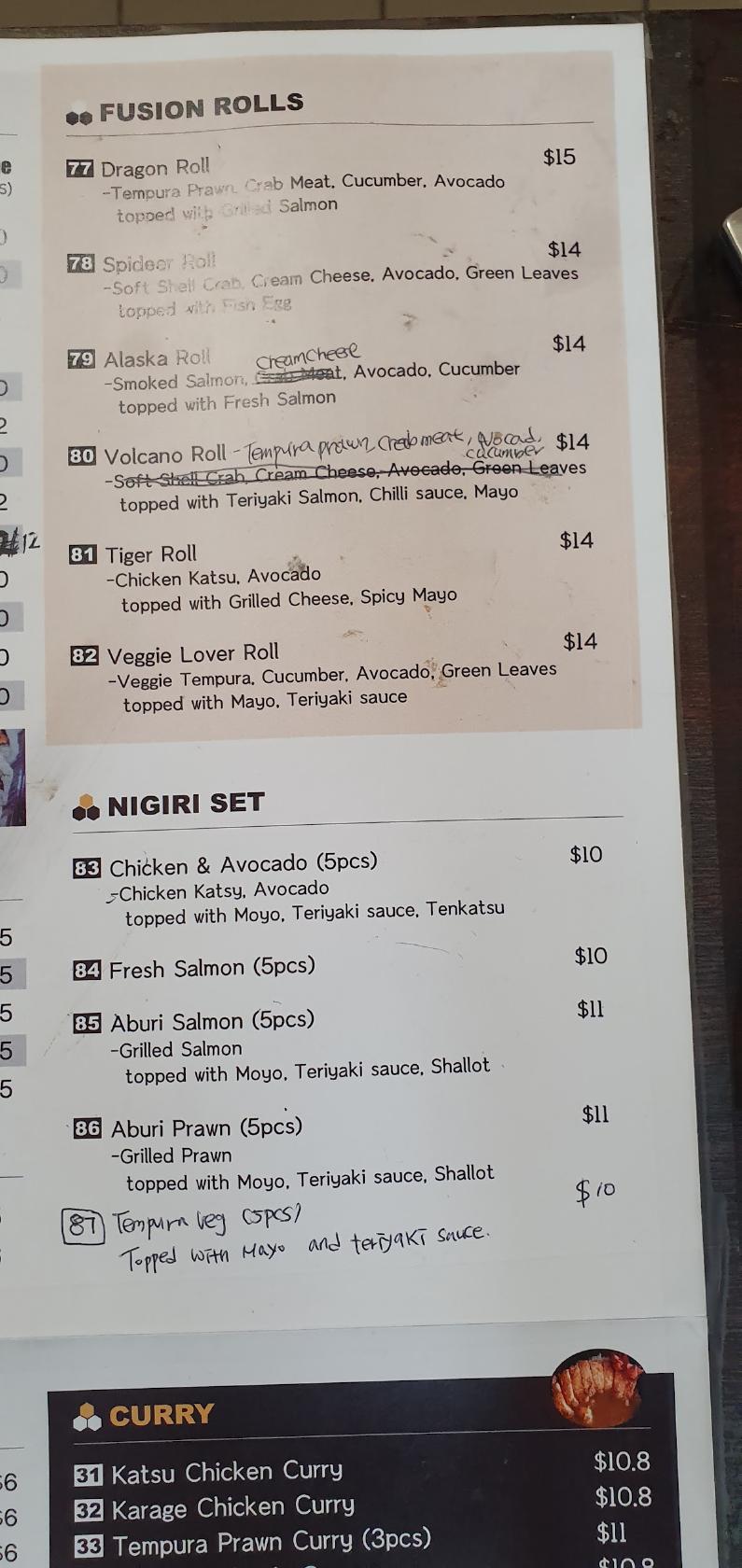 Menu at Sushi Bee restaurant, Kallangur, 2/118 Old Gympie Rd