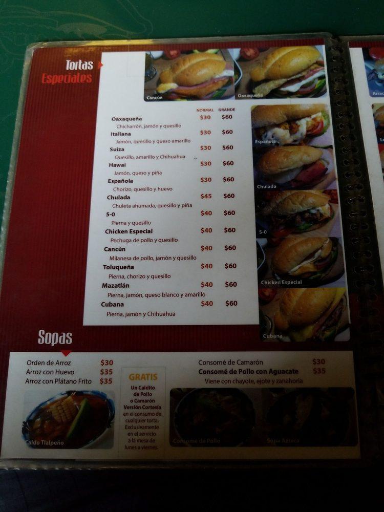 Menu at Tortas Locas Hipocampo restaurant, Naucalpan, Av. Gustavo Baz ...