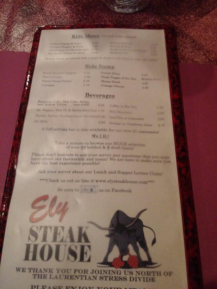 Menu at Ely Steak House pub & bar, Ely