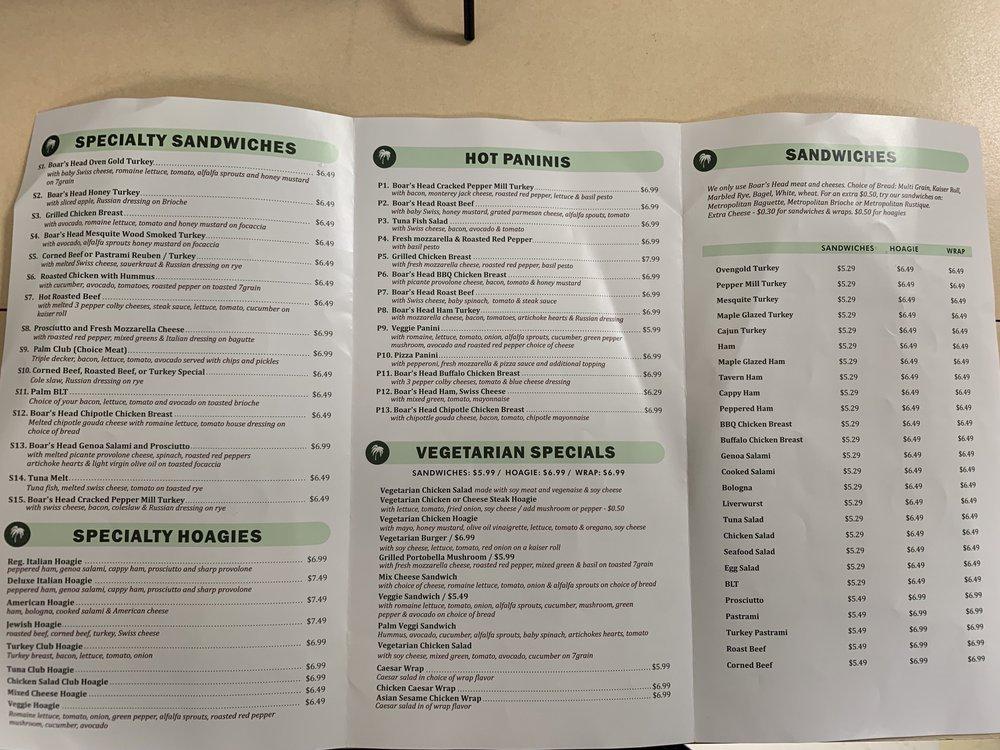 Menu at Palm Tree Gourmet, Philadelphia, 322 N Broad St