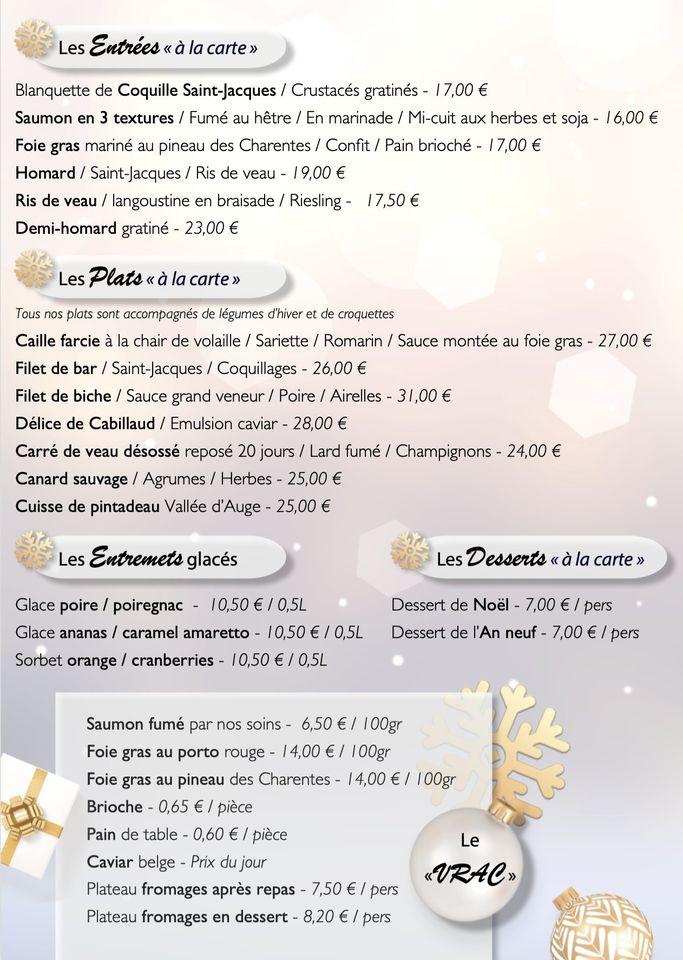 Speisekarte von Petit prince de ligne, Ath