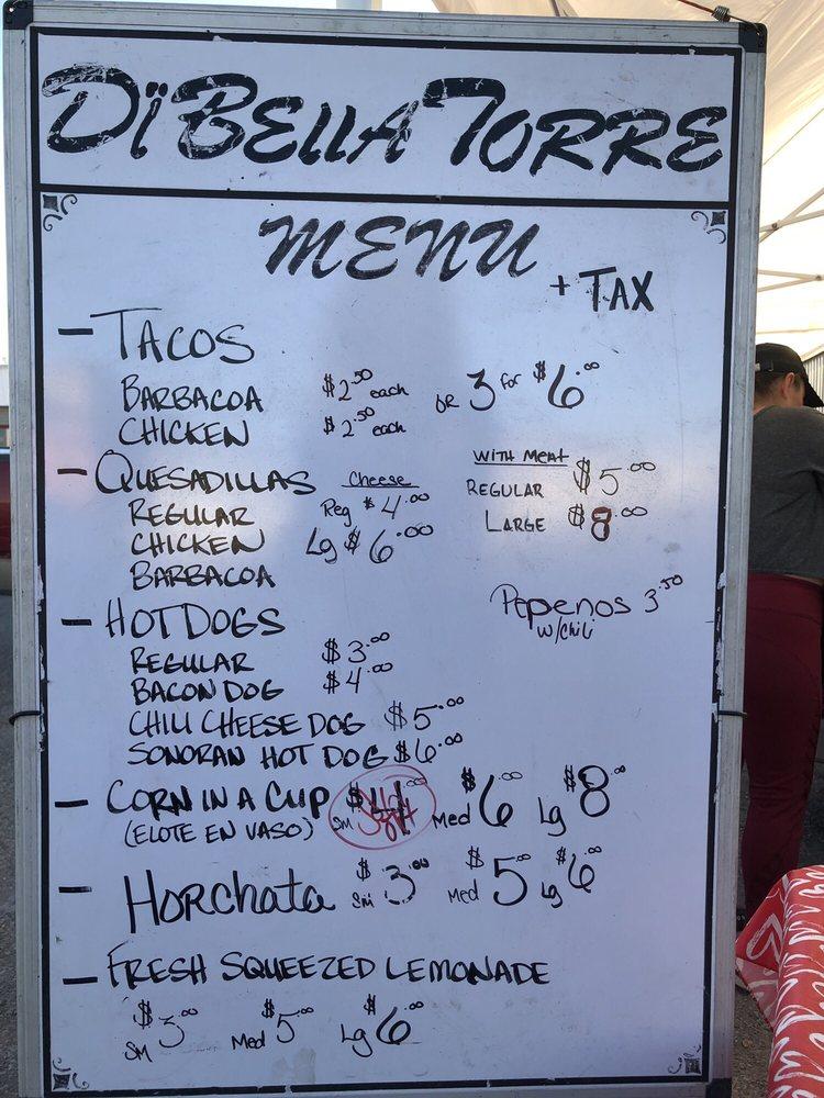 Menu at El Gato Negro, Deming