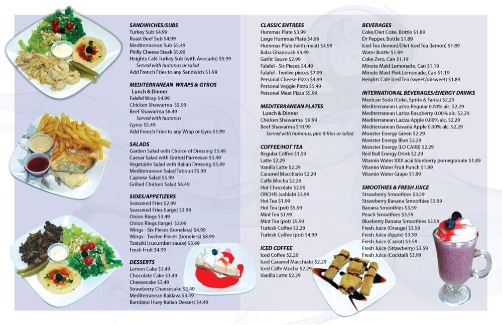 Menu at Habibi Cafe, San Antonio