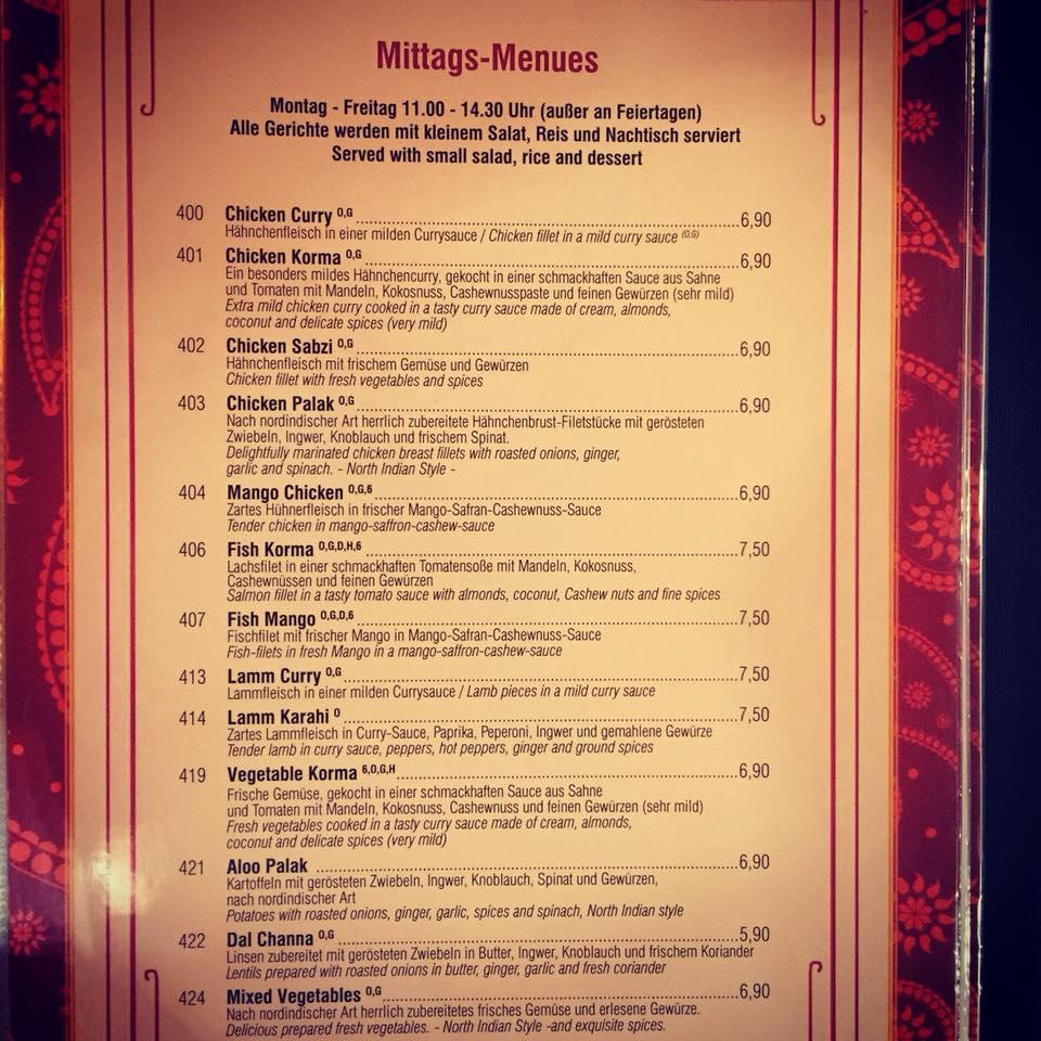 Speisekarte von Sangam Indisches Restaurant, Sindelfingen