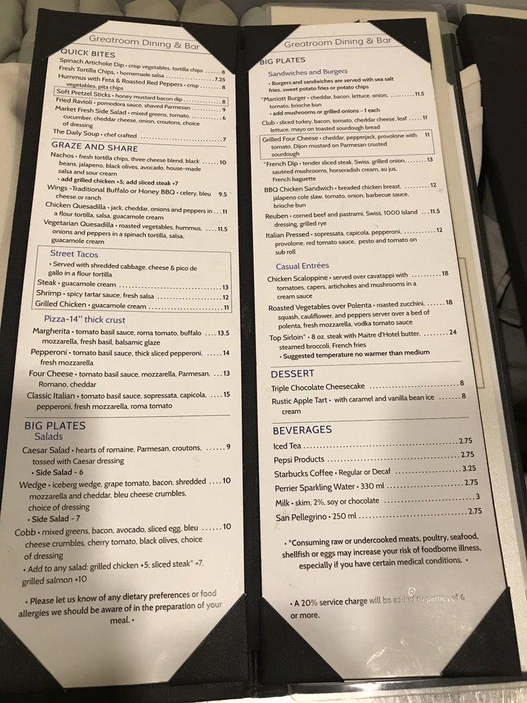 Menu at The Black Angus Grille AT THE Marriott pub & bar, Wichita