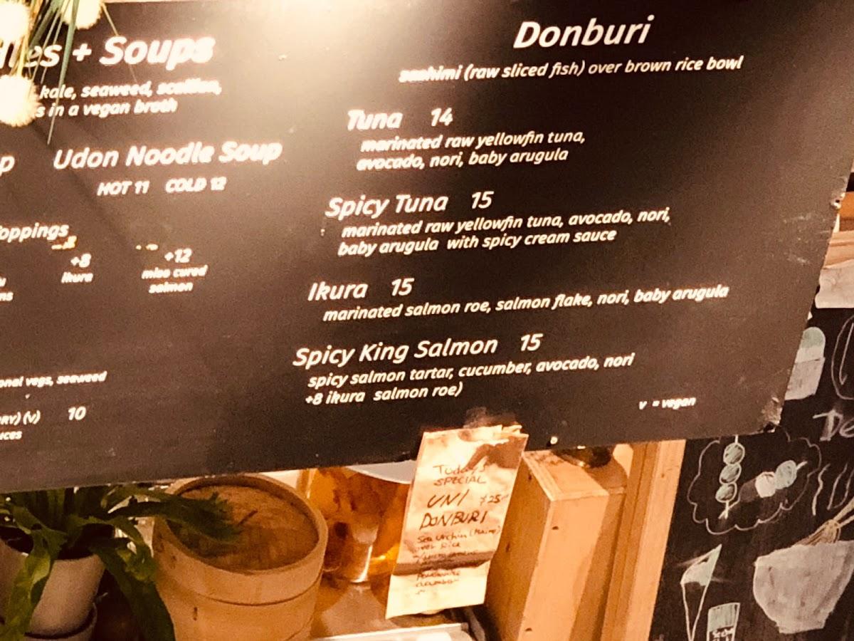 Menu at Ni Japanese Deli restaurant, New York City, 88 Delancey St #48