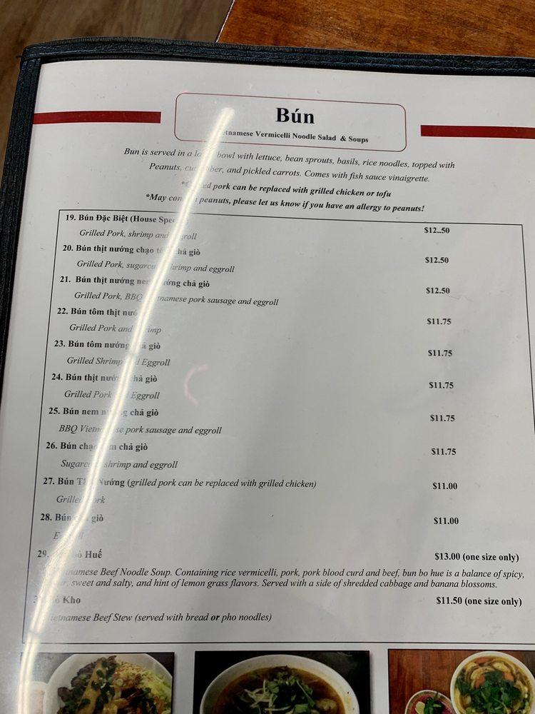 Menu at Pho 88 Cafe, Renton