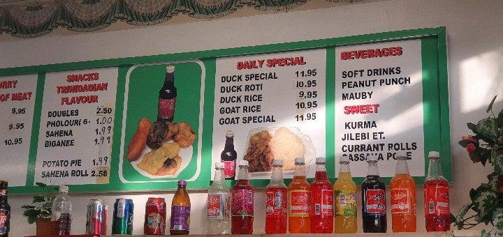 Menu at ACR Hot Roti & Doubles restaurant, Toronto