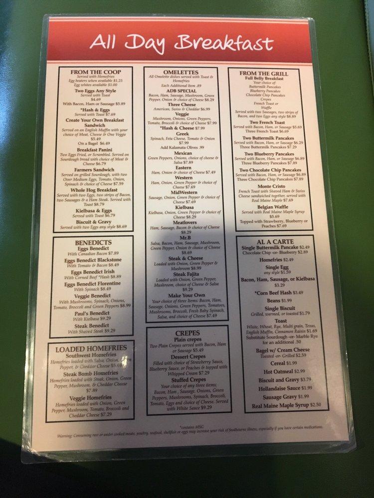 Menu at All Day Breakfast restaurant, Biddeford, 420 Alfred Rd Ste 164