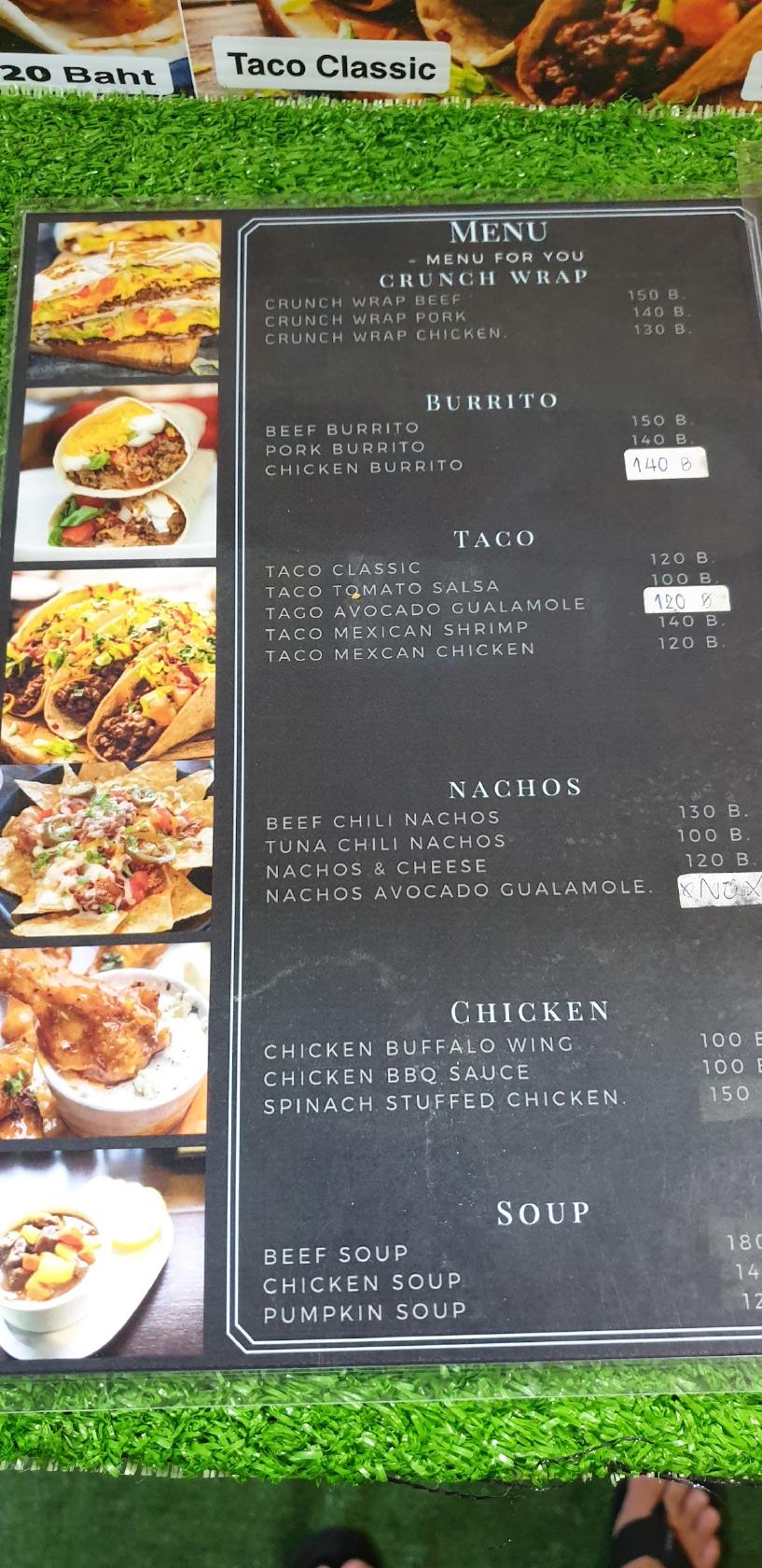 Menu at Checkpoint Market Pratumnakhill Soi5 restaurant, Pattaya City