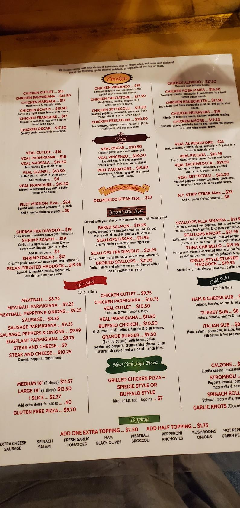 Menu at Grande Pizza pizzeria, Binghamton, Front St