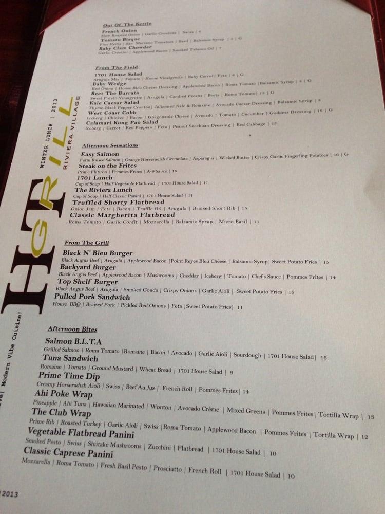 Menu at H.T. Grill pub & bar, Redondo Beach