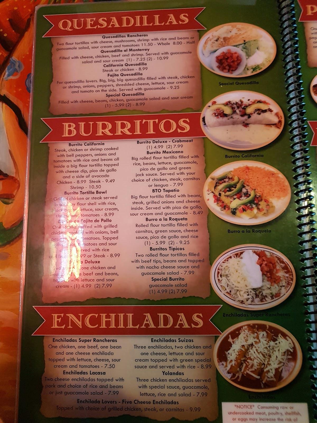 Menu at Monte De-Rey restaurant, Walkertown, Old Hollow Rd