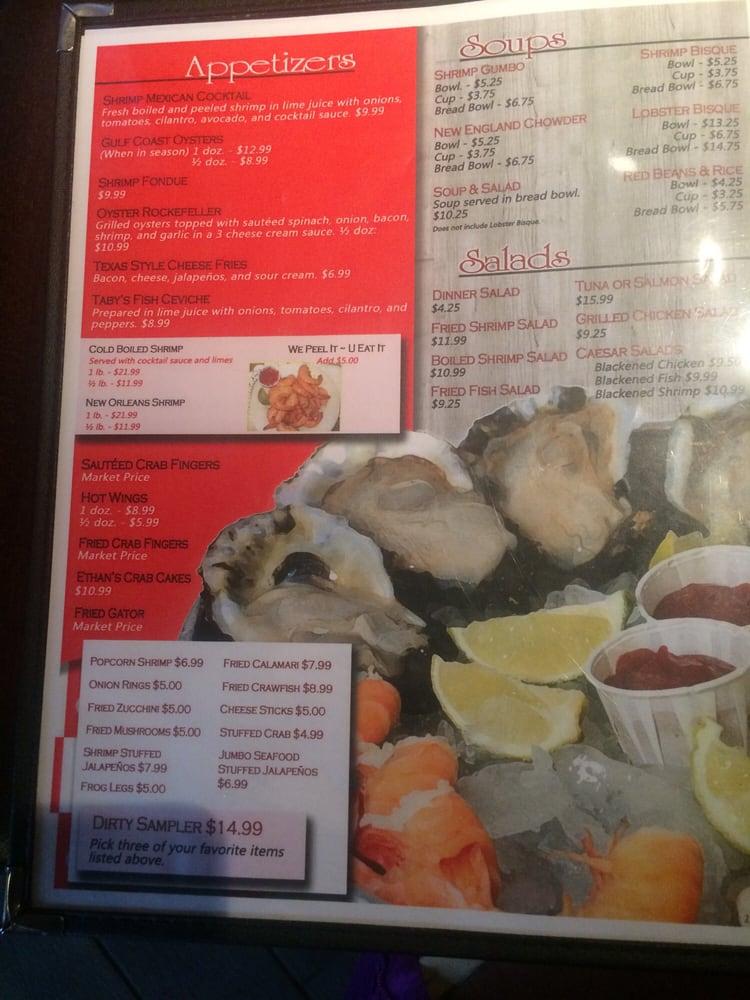 Menu at Dirty Al's Bayou Grill restaurant, McAllen, N 10th St #400