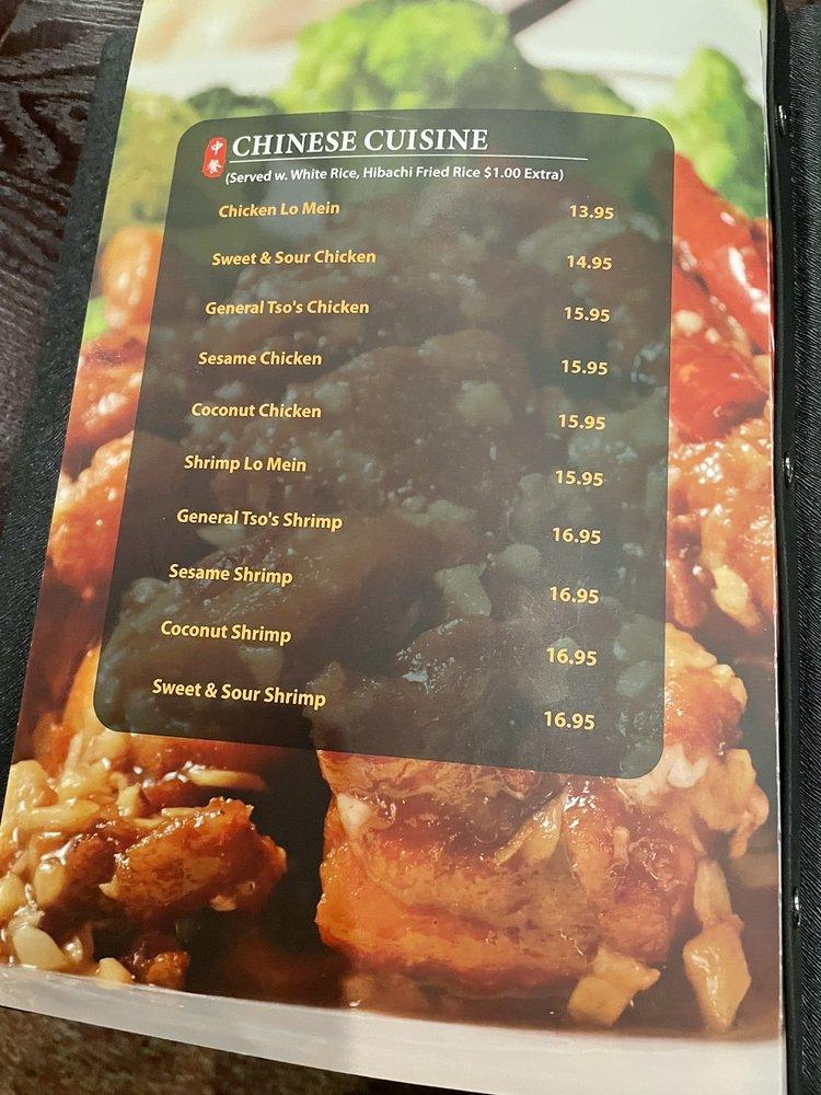 Carta de East Moon Japanese Steakhouse, Salisbury