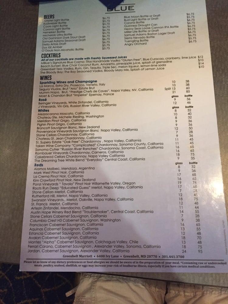 Menu at M Blue Bar & Lounge, Greenbelt