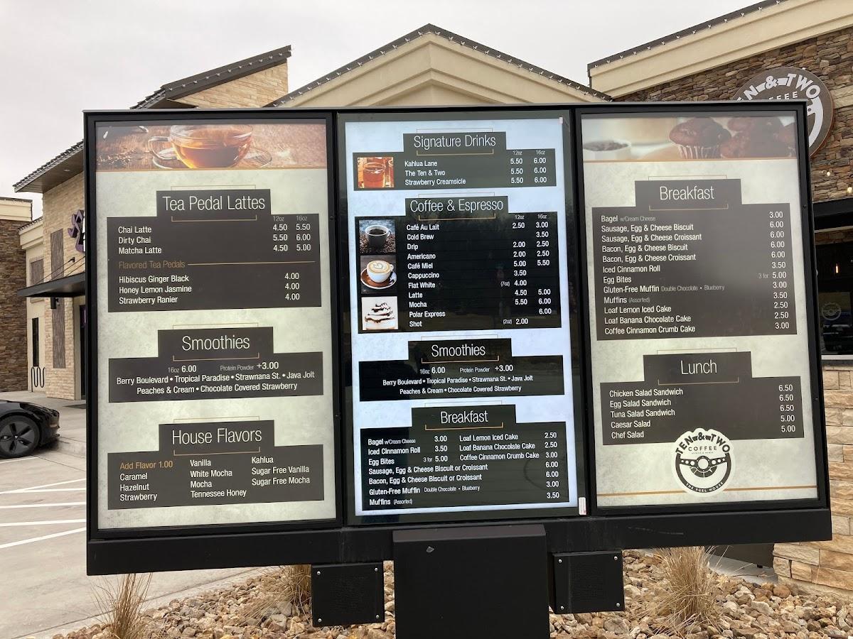 Menu at Ten & Two Coffee Bar, Parkville