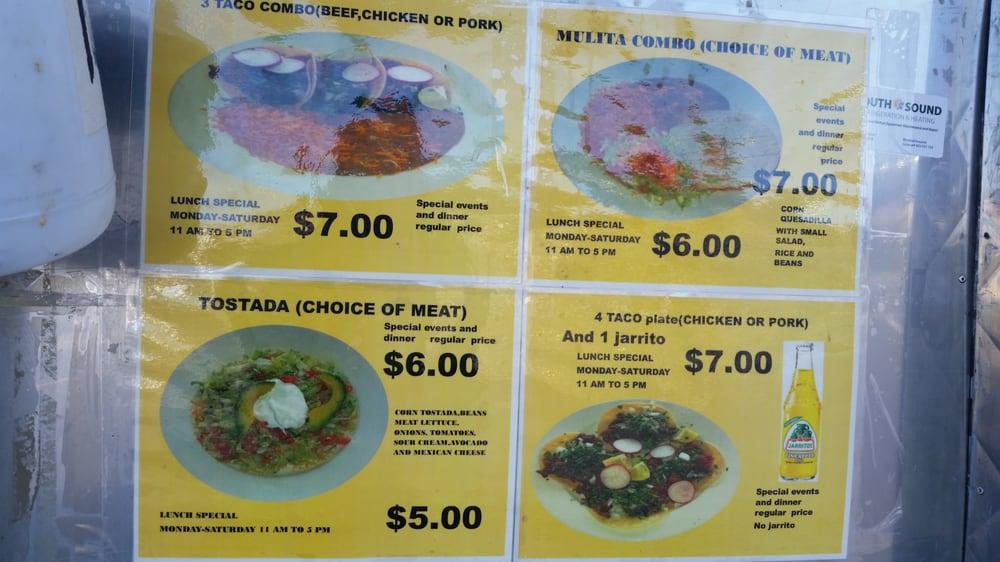 Menu at El Agave Taco Truck #1 restaurant, Bellingham