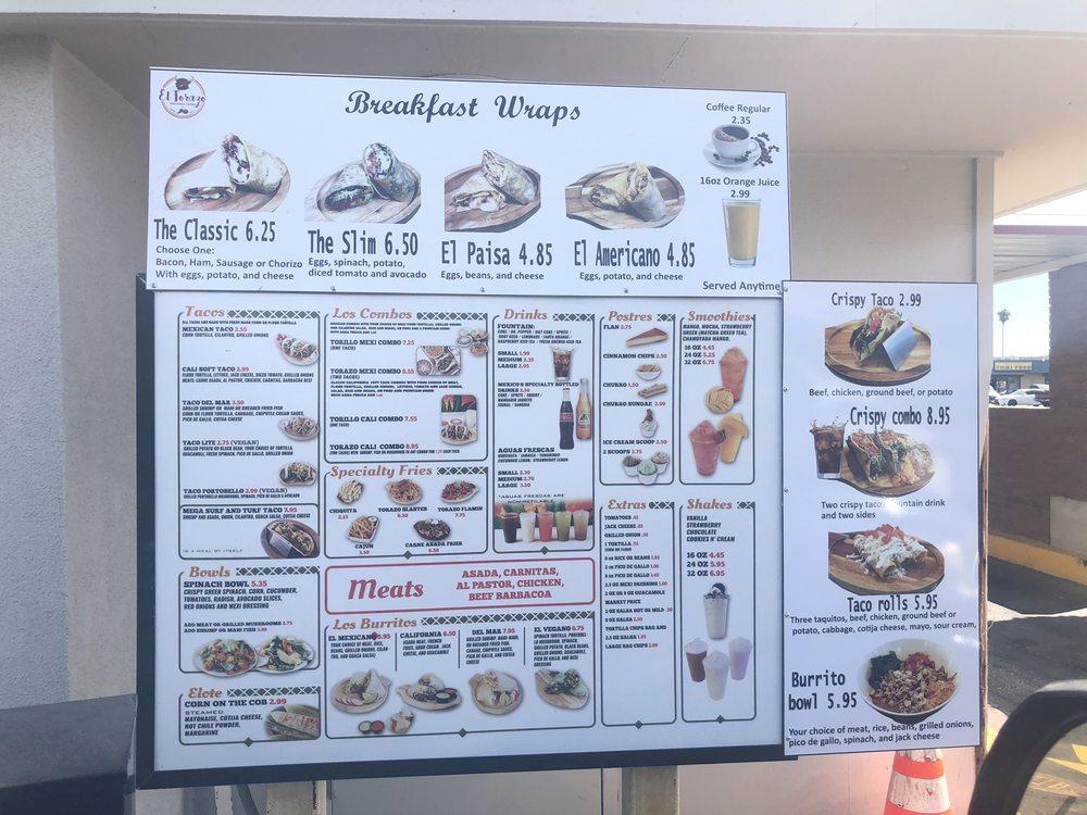 Menu at El Torazo Mexican Restaurant, Bellflower