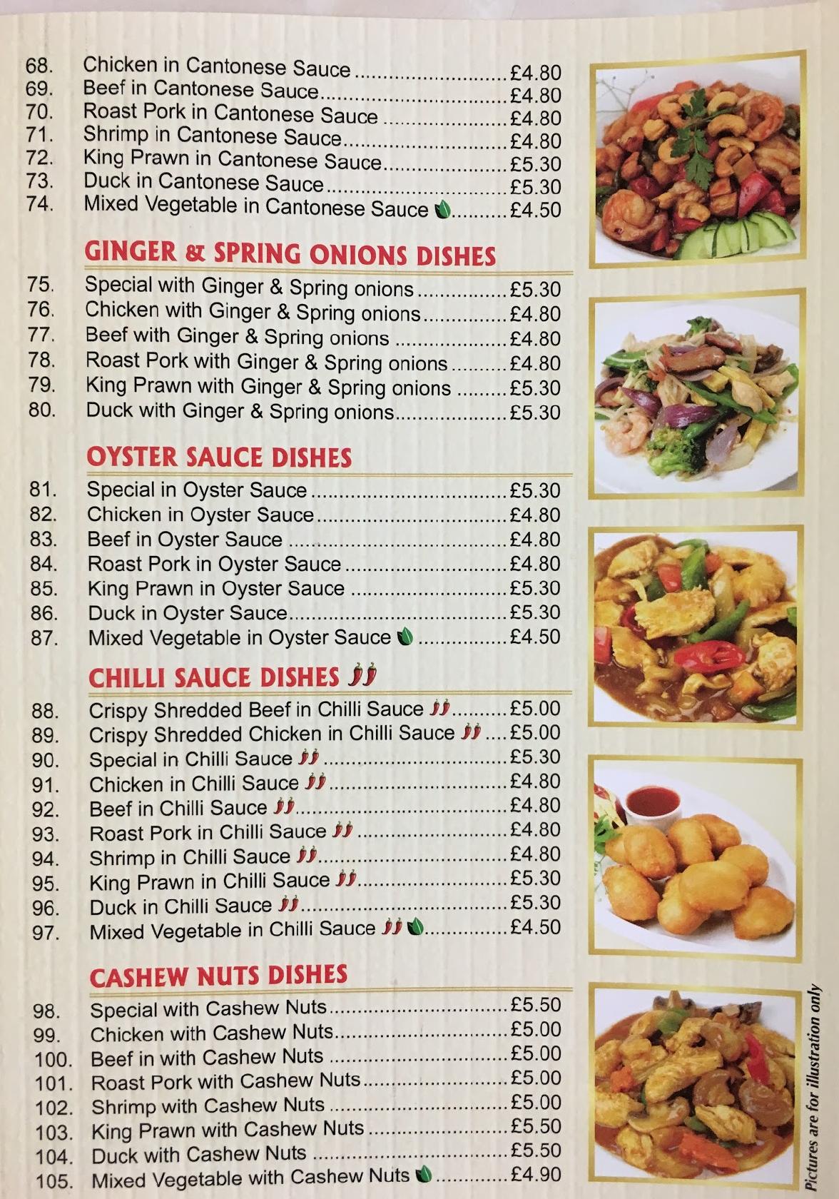 Menu at Hong Kong House fast food, Haverfordwest